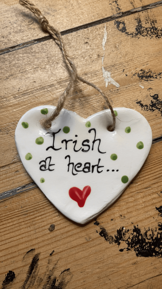 Irish at Heart gift set- Ceramic Heart & Irish Hug mini cushion ...