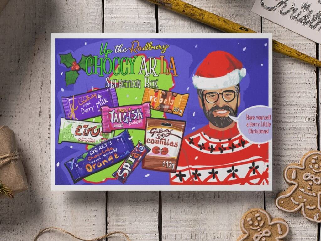 ‘Choccy ar la’ Christmas Card - Derry Nice Things » Danann Crafts